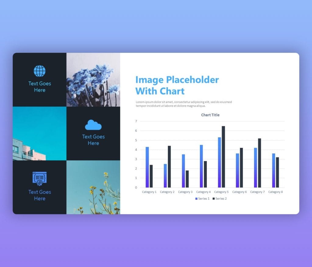 Premast | Free Image Placeholder PowerPoint Template with Chart