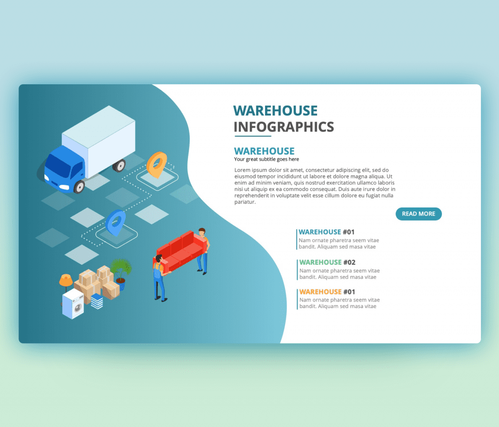 Premast | Warehouse PPT – Infographics PowerPoint Template