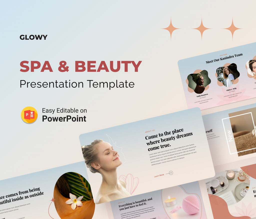 Premast | GLOWY - SPA & beauty PowerPoint presentation Template