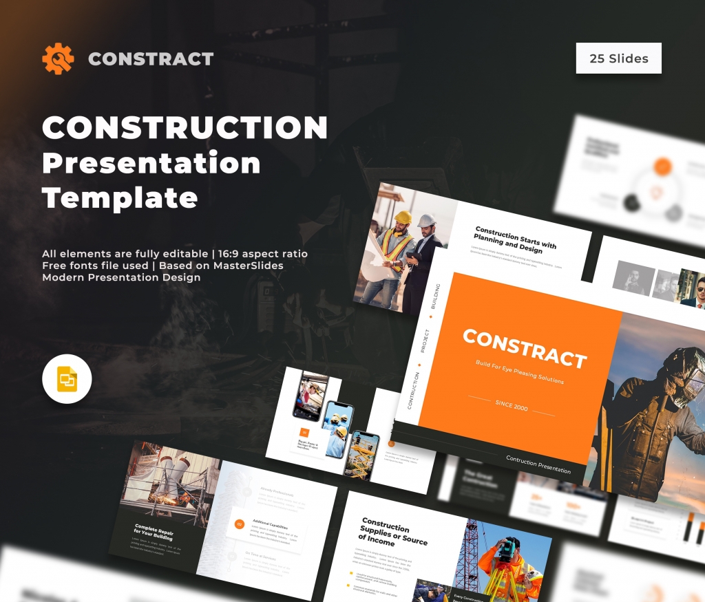 Constract - Construction Google Slides Presentation | Premast