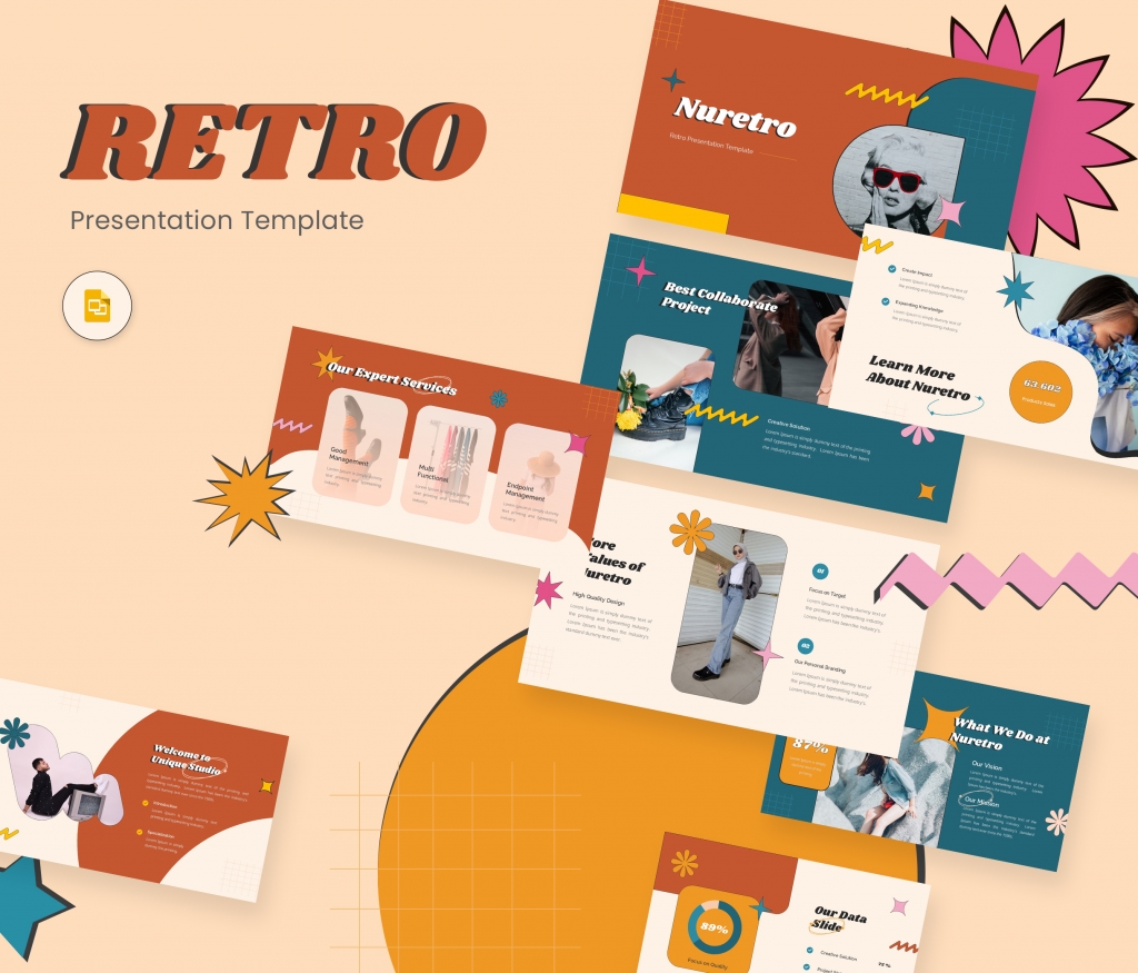 Nuretro- Retro Google Slides Presentation Template | Premast