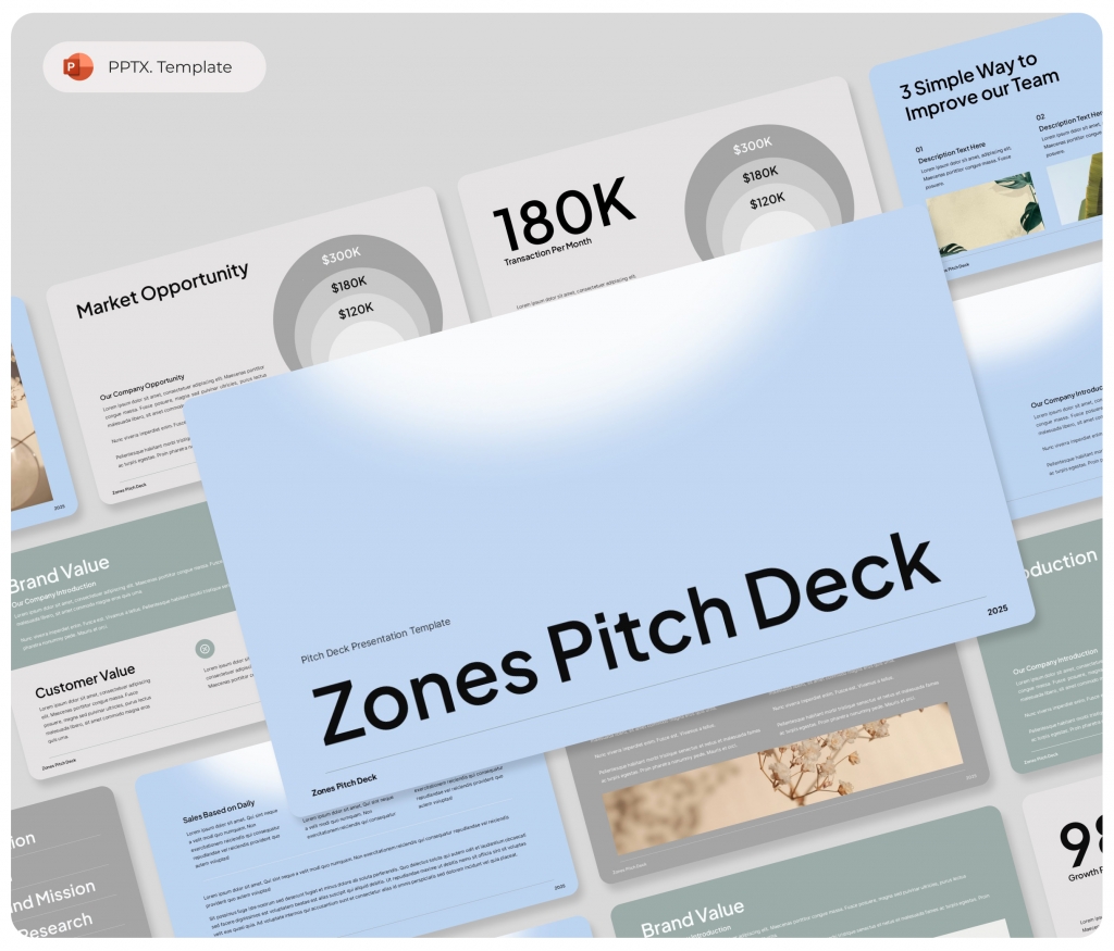 Premast | Zones Pitch Deck PowerPoint Template