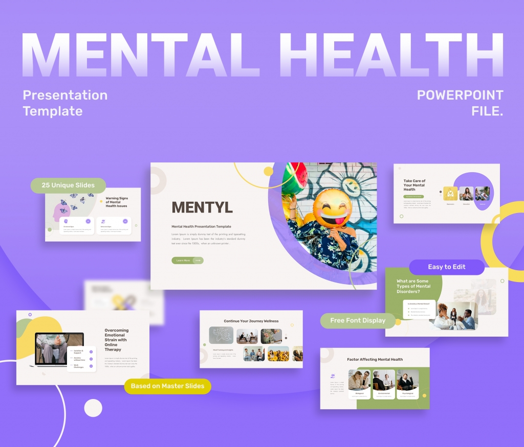 Mental Health Presentation PowerPoint Template | Premast